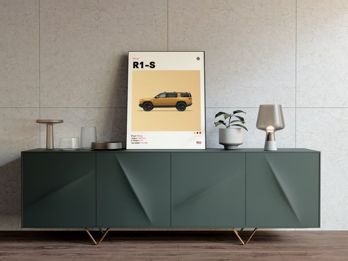 Rivian R1S Minimalist Mid-century Poster - Etsy