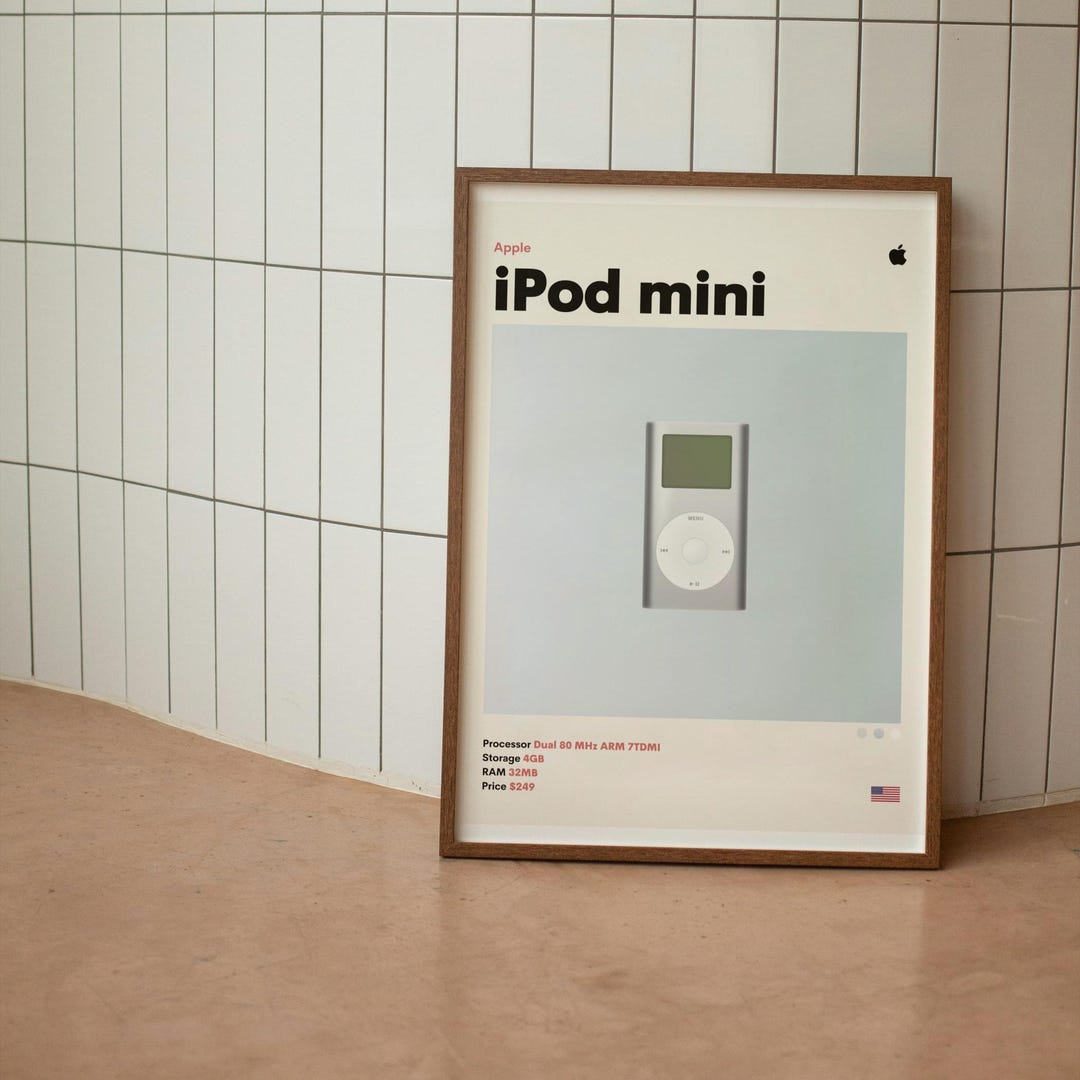 Apple Original Ipod Mini Minimalist Mid-century Poster - Etsy