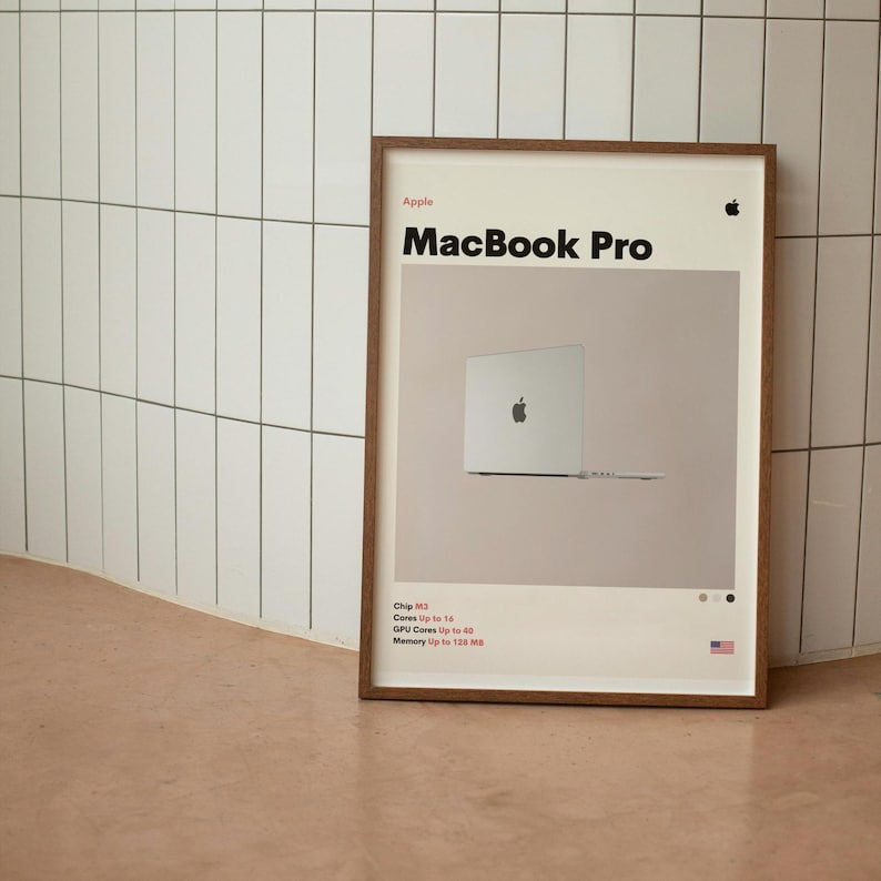 Apple MacBook Pro Minimalist Mid-century Poster - Etsy