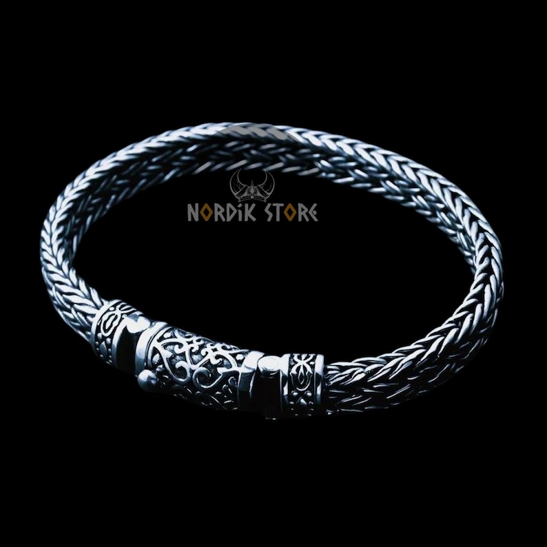 VIKING Ragnar Braided 925 Sterling Silver Men's Bracelet nordic ...