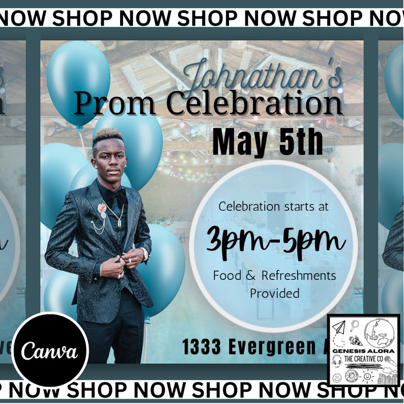 Editable Canva Prom Invite Template for Guys - Etsy Australia