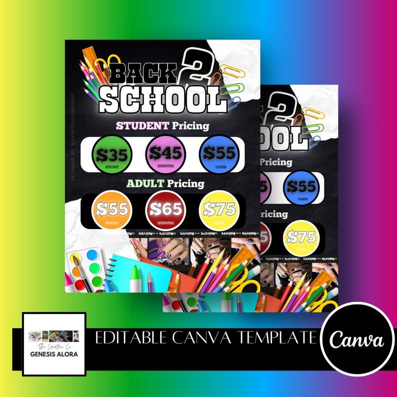 Back to School Canva Editable Booking Template, Flyer Promo - Etsy
