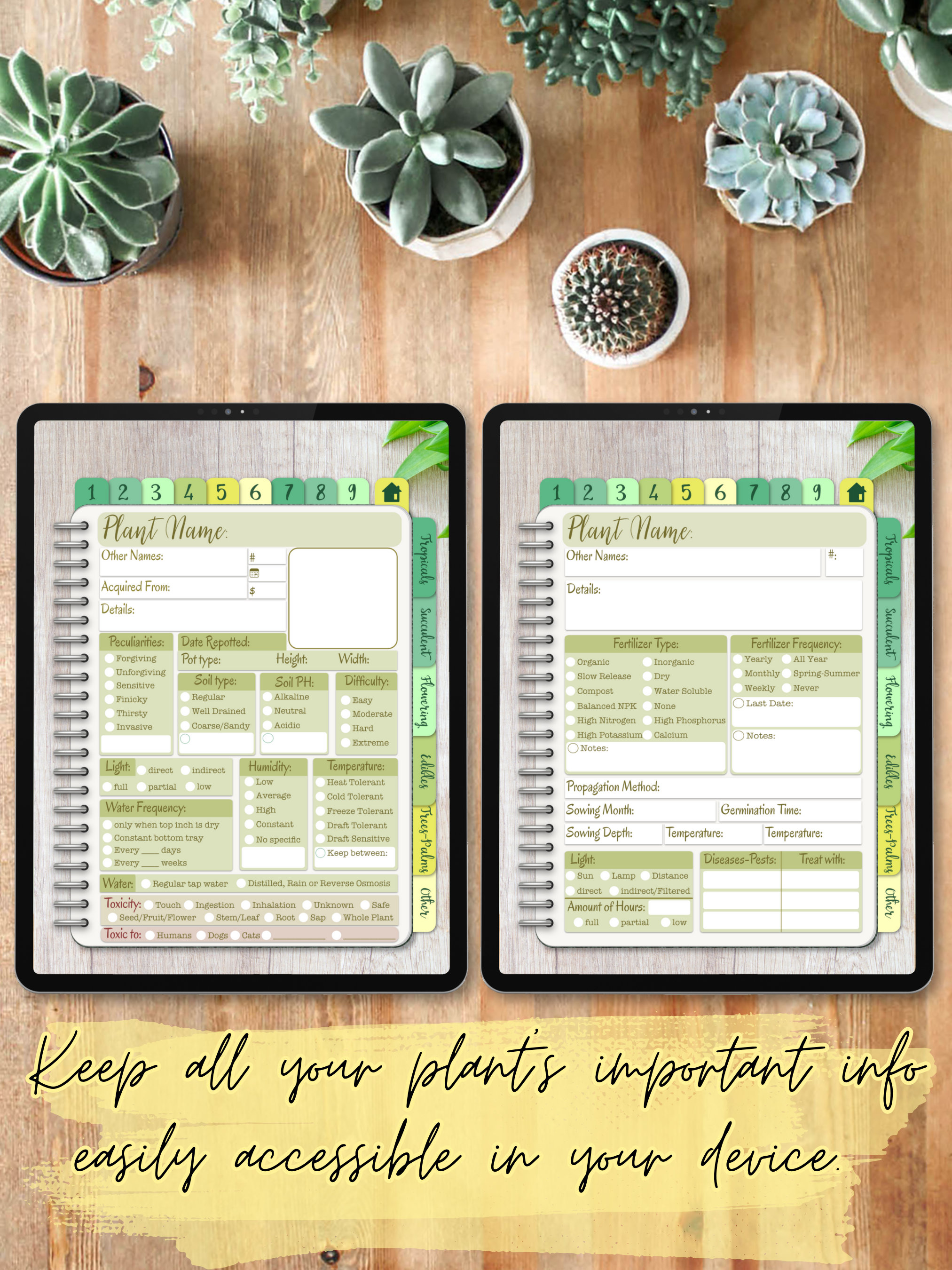 Houseplant Care, Gardening Digital Journal, Plant Care Tracker ...