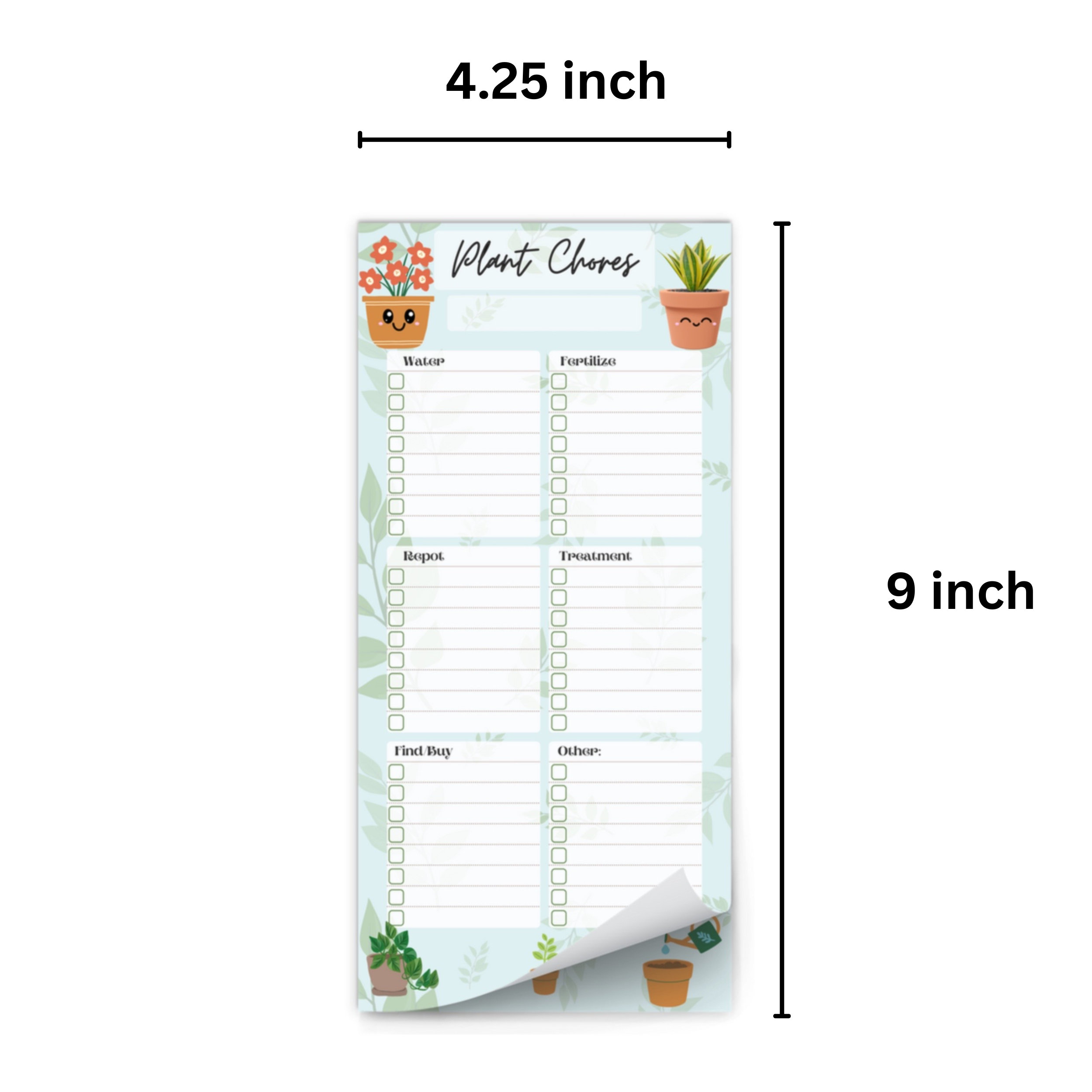 House Plants Chores Chart, Indoor Plants Magnetic Notepad, to Do List ...