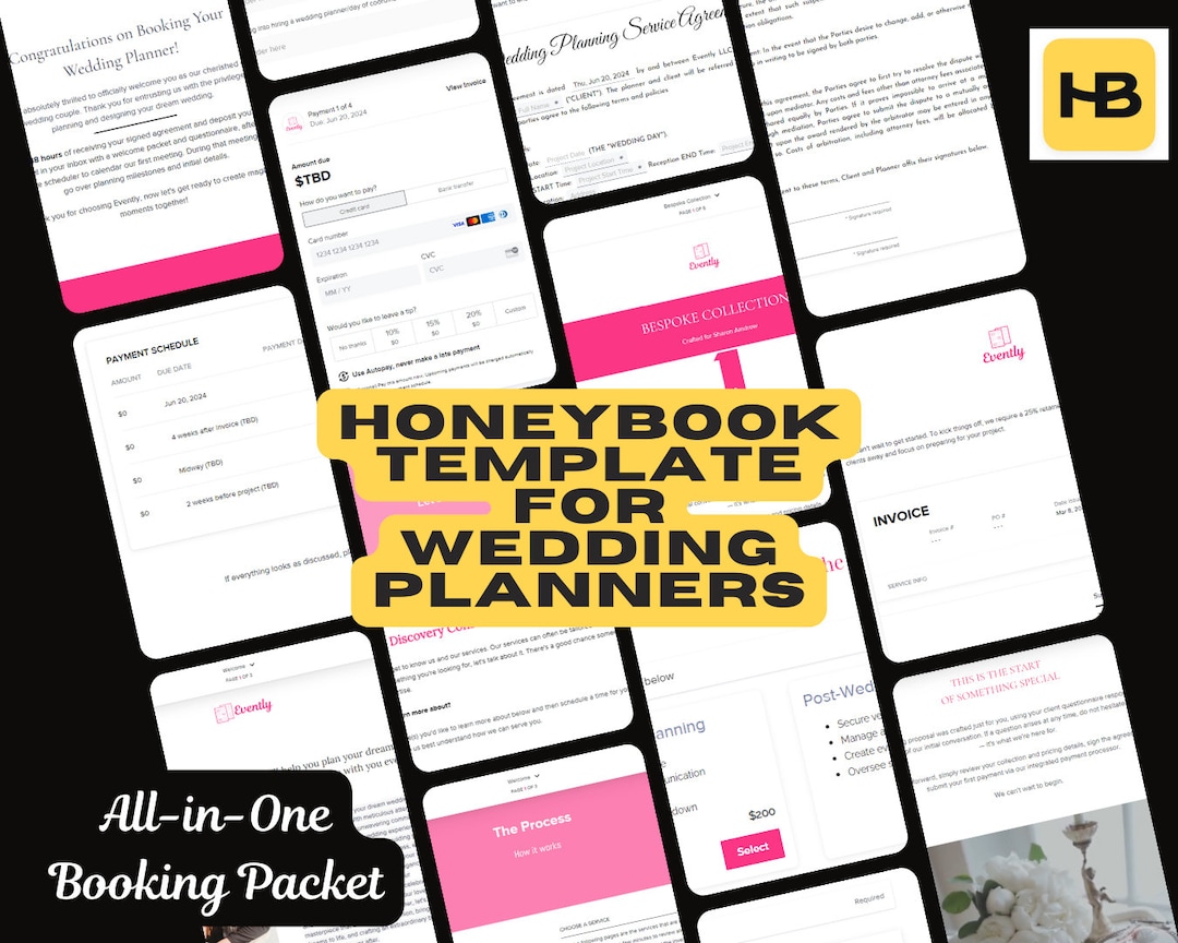 All-in-one Booking Honeybook Packet for Wedding Planners | Honey Book ...