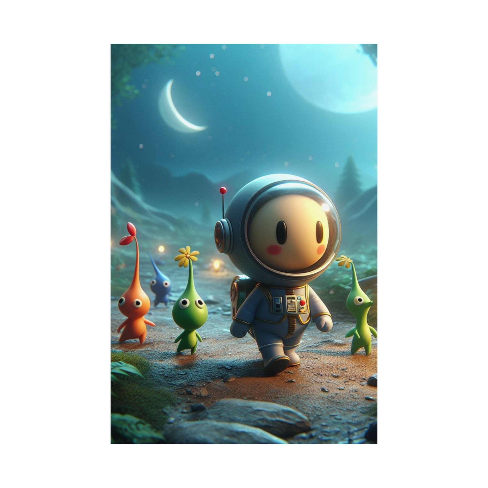 Pikmin Print Poster: Exploring the Unknown Pikmin March on a Distant ...