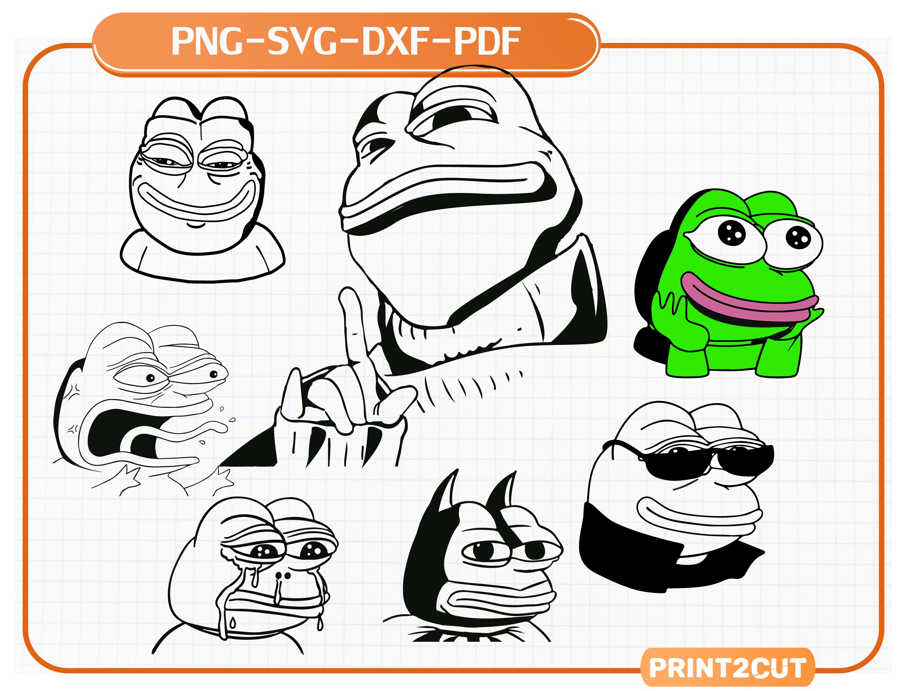 7 Layered SVG Pepe THE FROG Meme Svg File Cricut Cut - Etsy