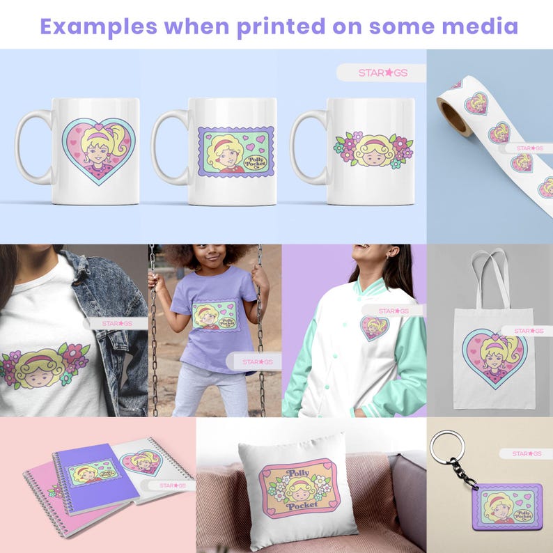 Vintage Polly Pocket Digital Art: Candy Colors PNG Files (digital ...
