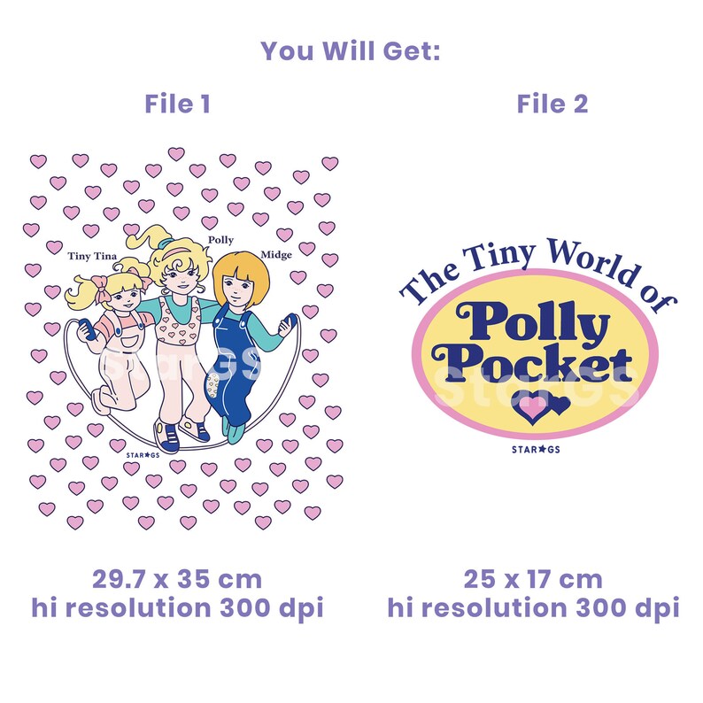 Vintage Polly Pocket Digital Art Files Instant Downloads (to Be Printed ...