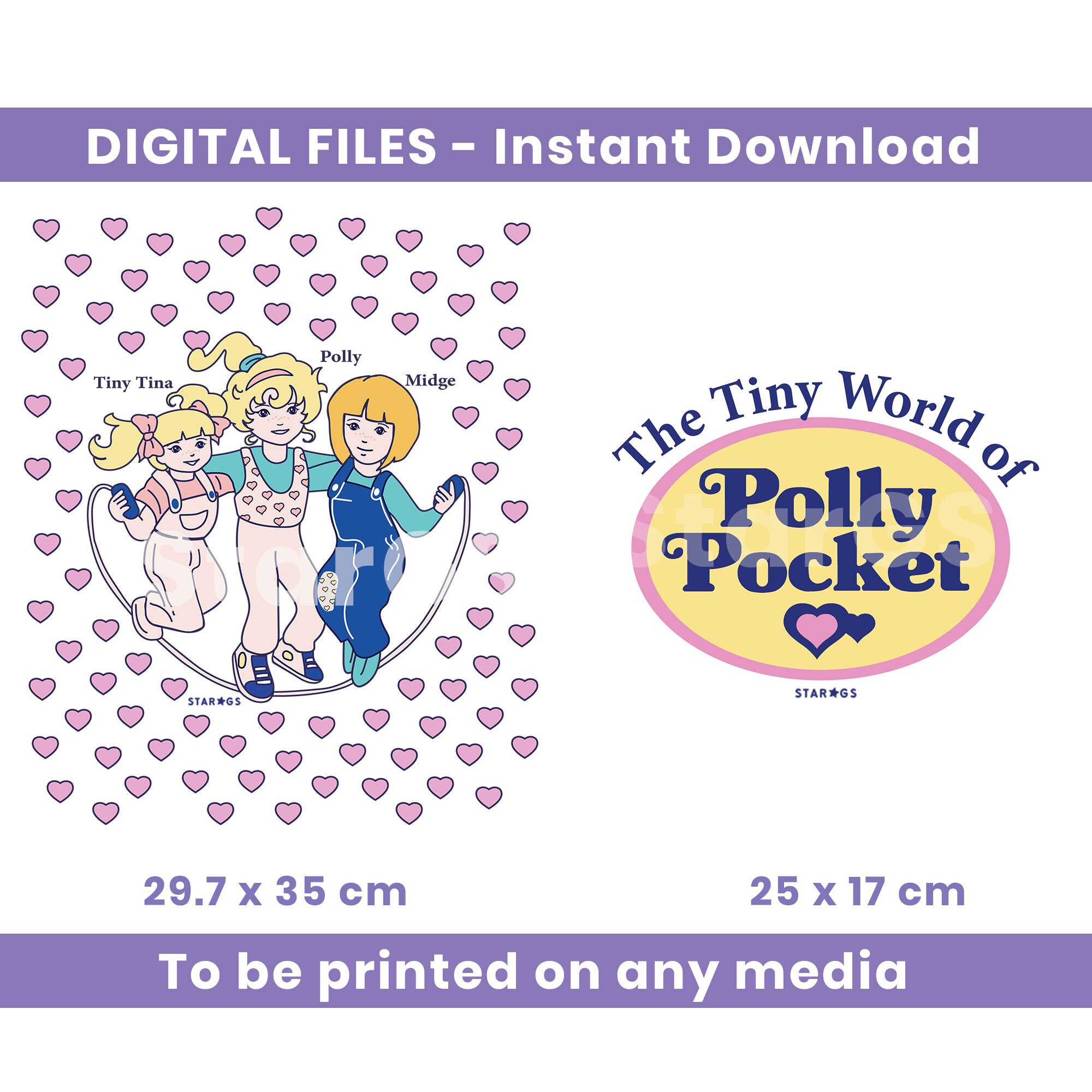 Vintage Polly Pocket Digital Art Files Instant Downloads (to Be Printed ...
