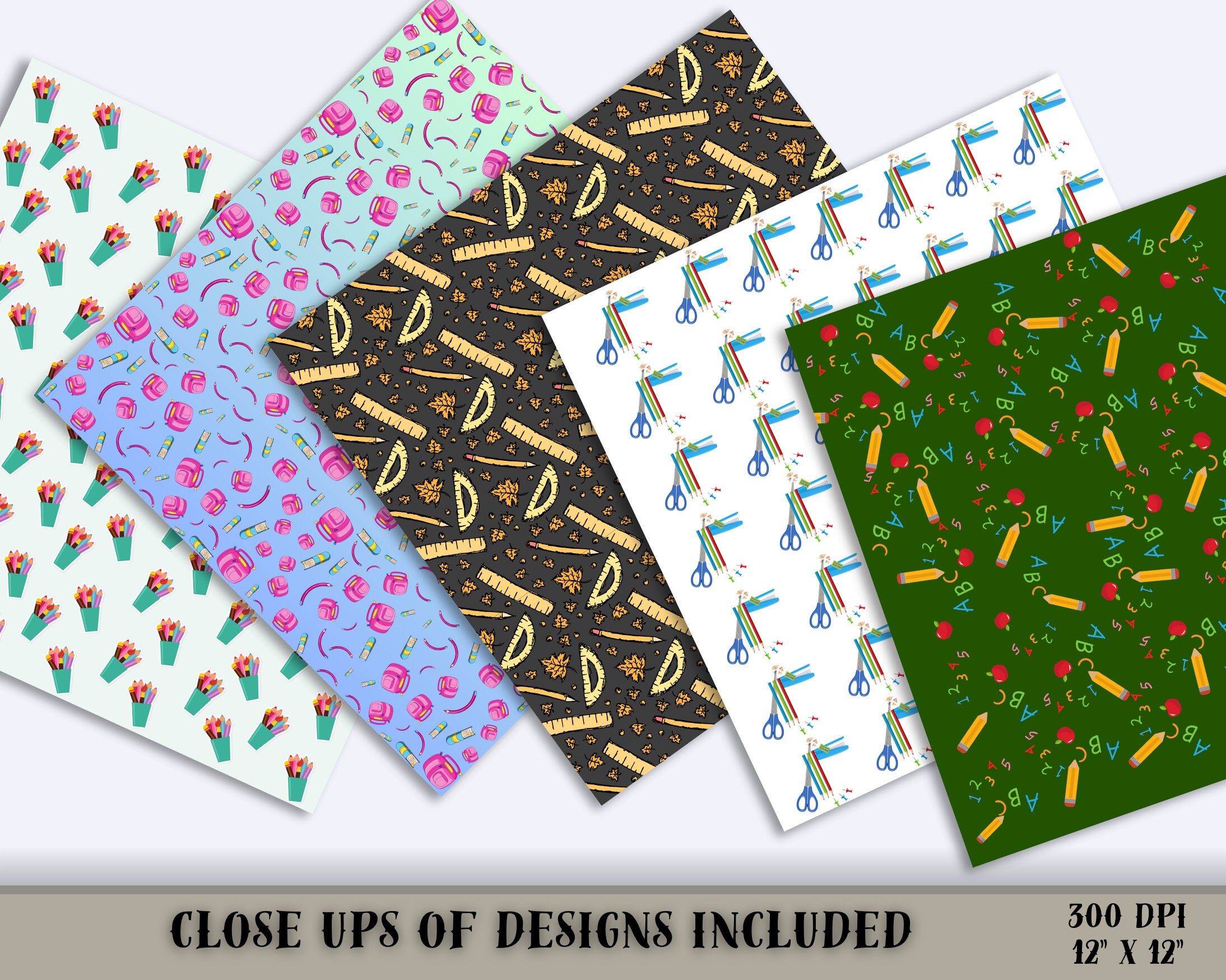 Seamless Back to School Digital Paper Back to School Background ...