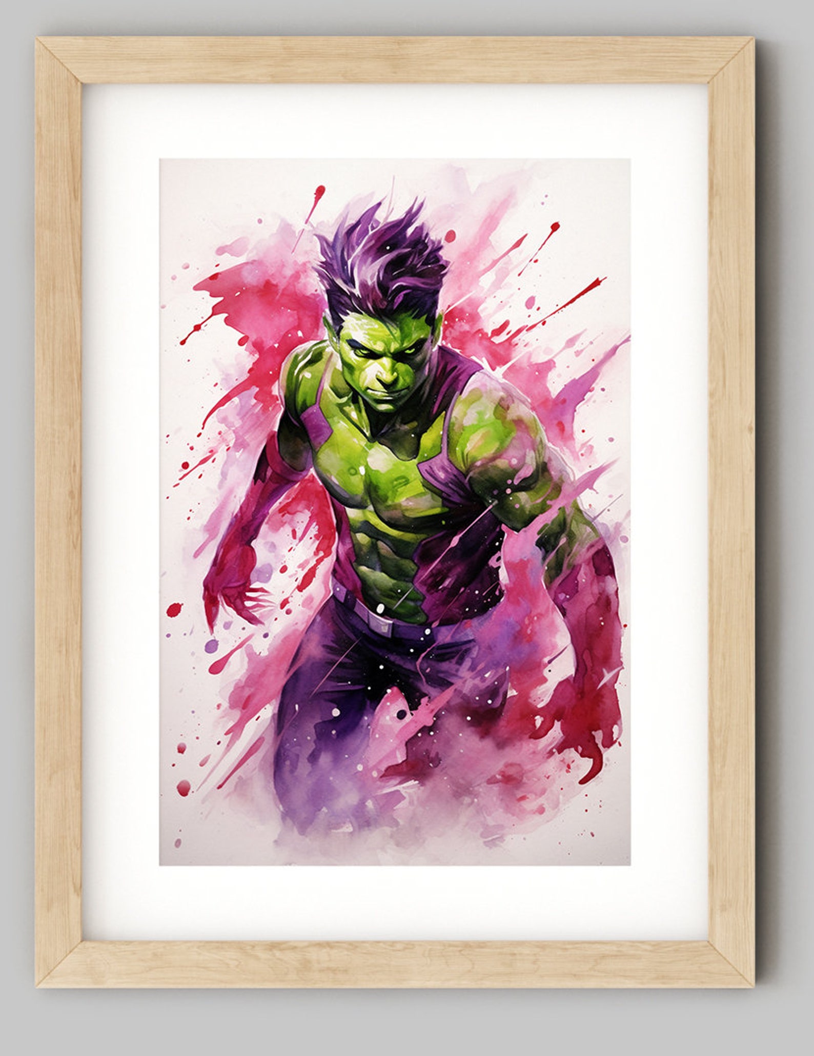 6 Watercolor Dripping Art Superheroes, Watercolor Illustration ...