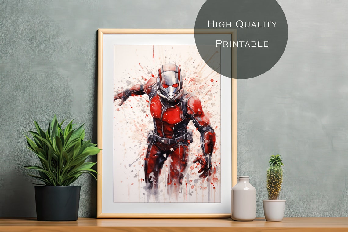 6 Watercolor Dripping Art Superheroes, Watercolor Illustration ...