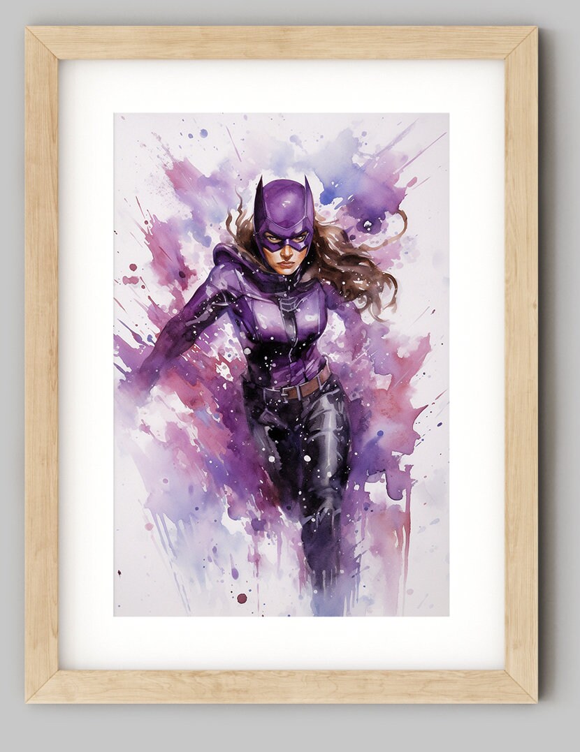 6 Watercolor Dripping Art Superheroes, Watercolor Illustration ...