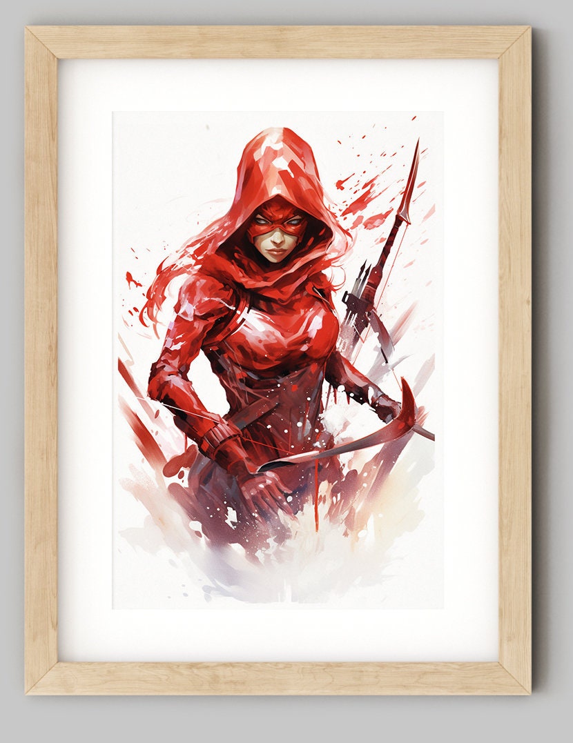 6 Watercolor Dripping Art Superheroes, Watercolor Illustration ...