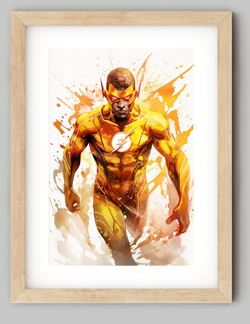 6 Watercolor Dripping Art Superheroes, Watercolor Illustration ...