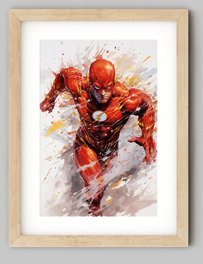 6 Watercolor Dripping Art Superheroes, Watercolor Illustration ...