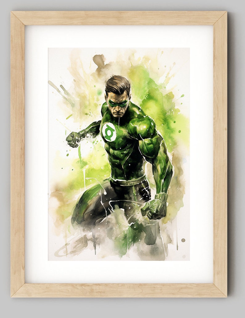 6 Watercolor Dripping Art Superheroes, Watercolor Illustration ...