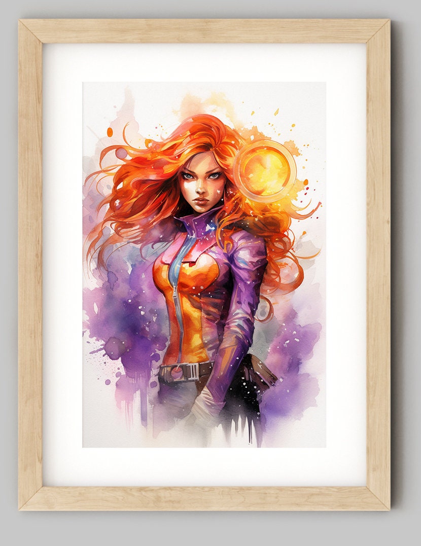 6 Watercolor Dripping Art Superheroes, Watercolor Illustration ...