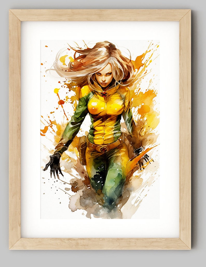 6 Watercolor Dripping Art Superheroes, Watercolor Illustration ...