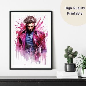 6 Watercolor Dripping Art Superheroes, Watercolor Illustration ...