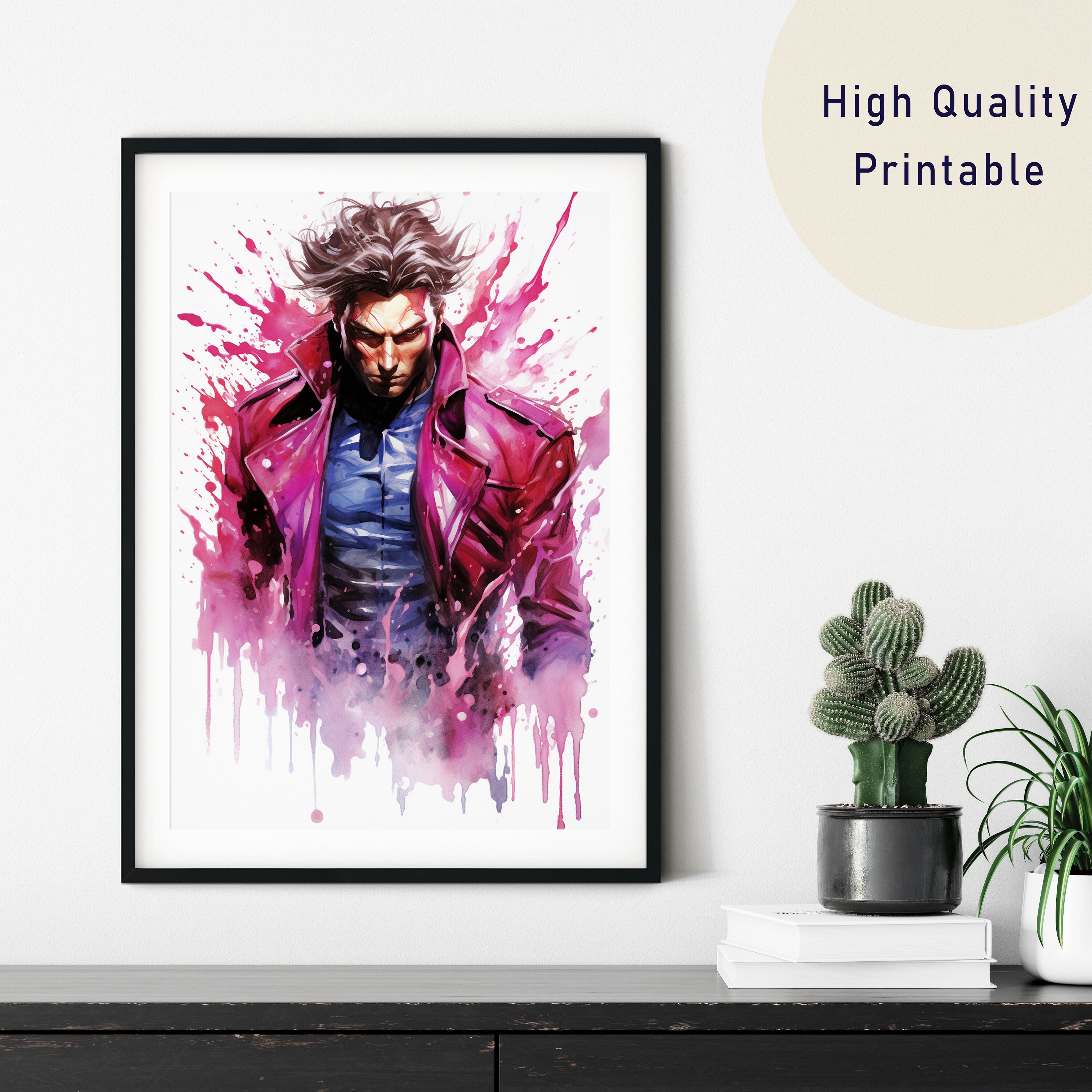 6 Watercolor Dripping Art Superheroes, Watercolor Illustration ...