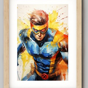 6 Watercolor Dripping Art Superheroes, Watercolor Illustration ...