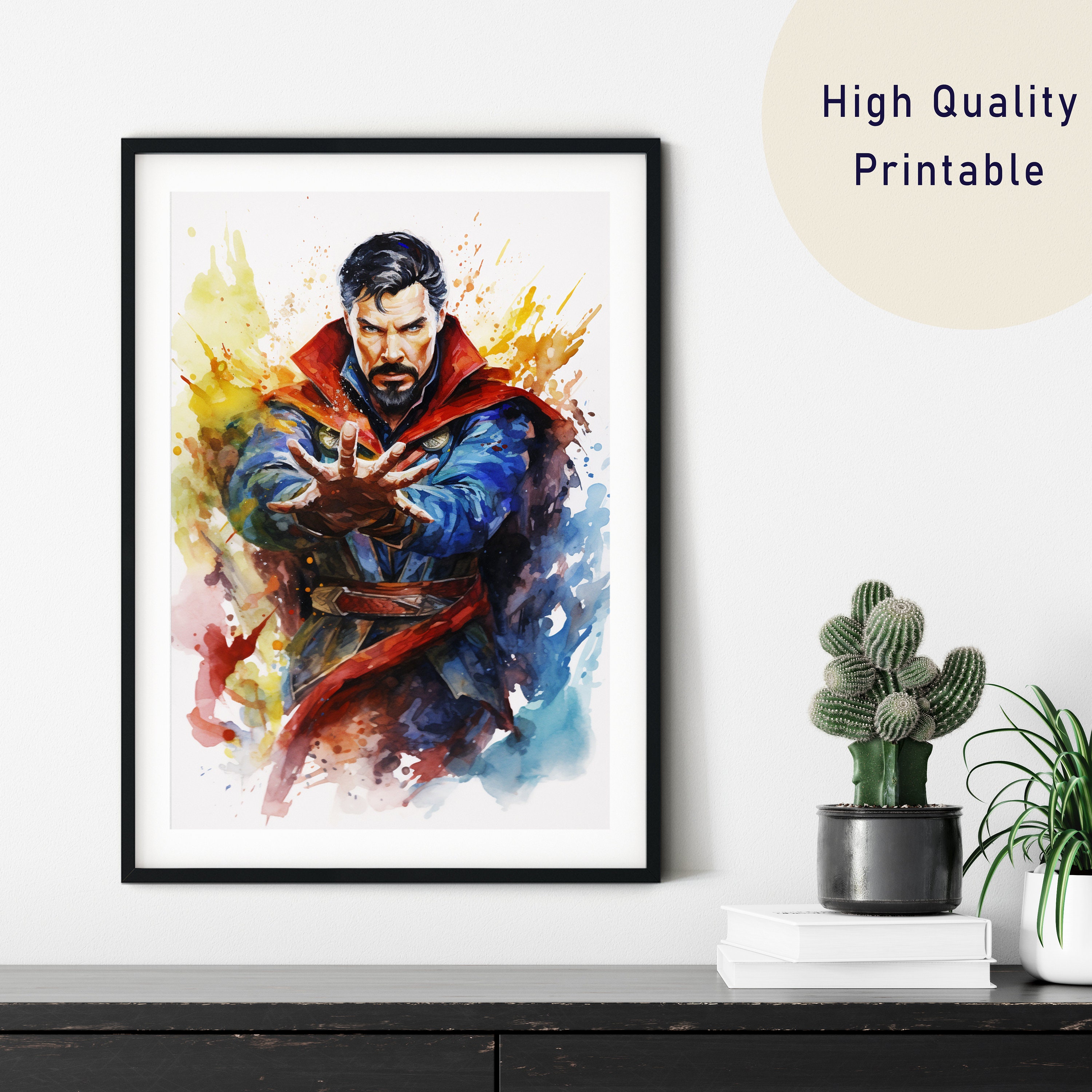 5 Watercolor Dripping Art Superheroes, Watercolor Illustration ...