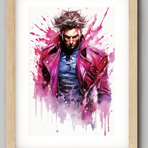 6 Watercolor Dripping Art Superheroes, Watercolor Illustration ...