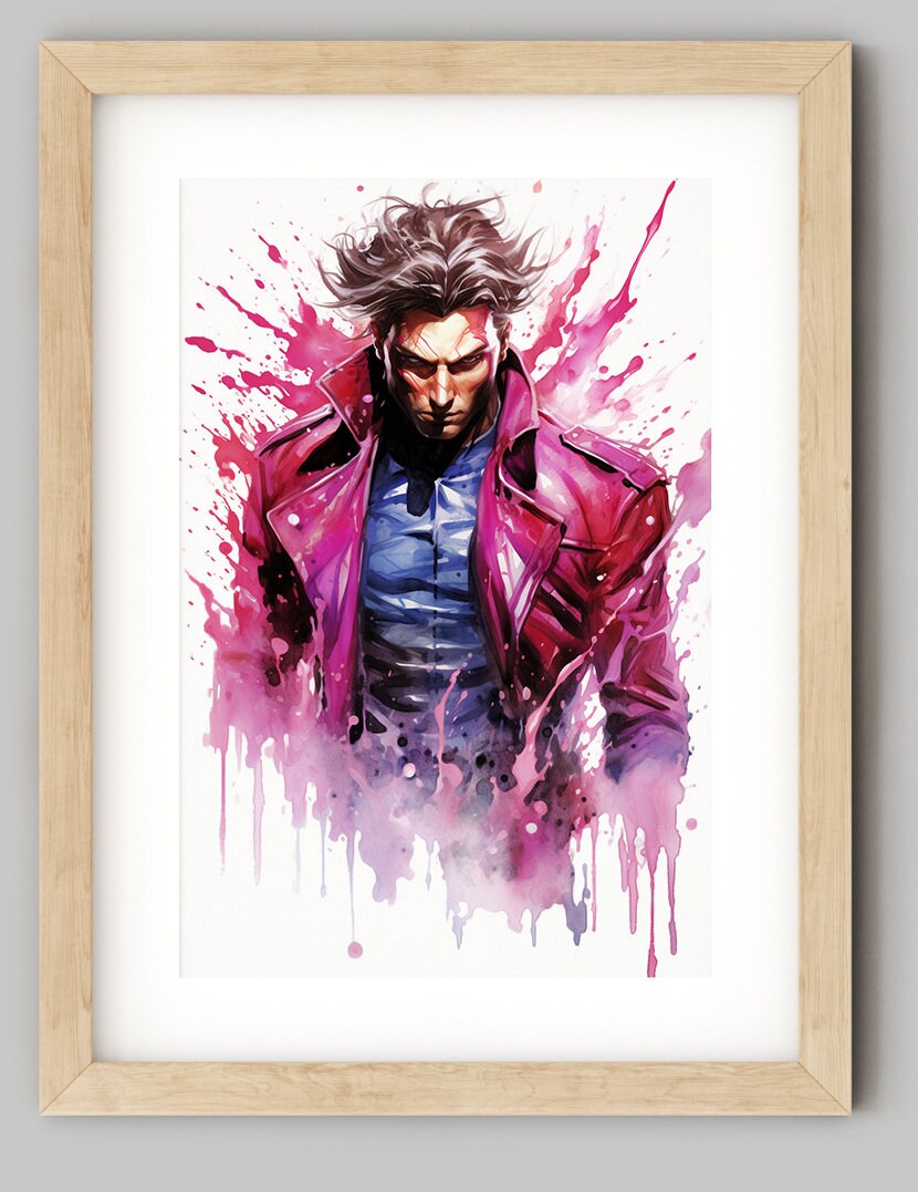 6 Watercolor Dripping Art Superheroes, Watercolor Illustration ...