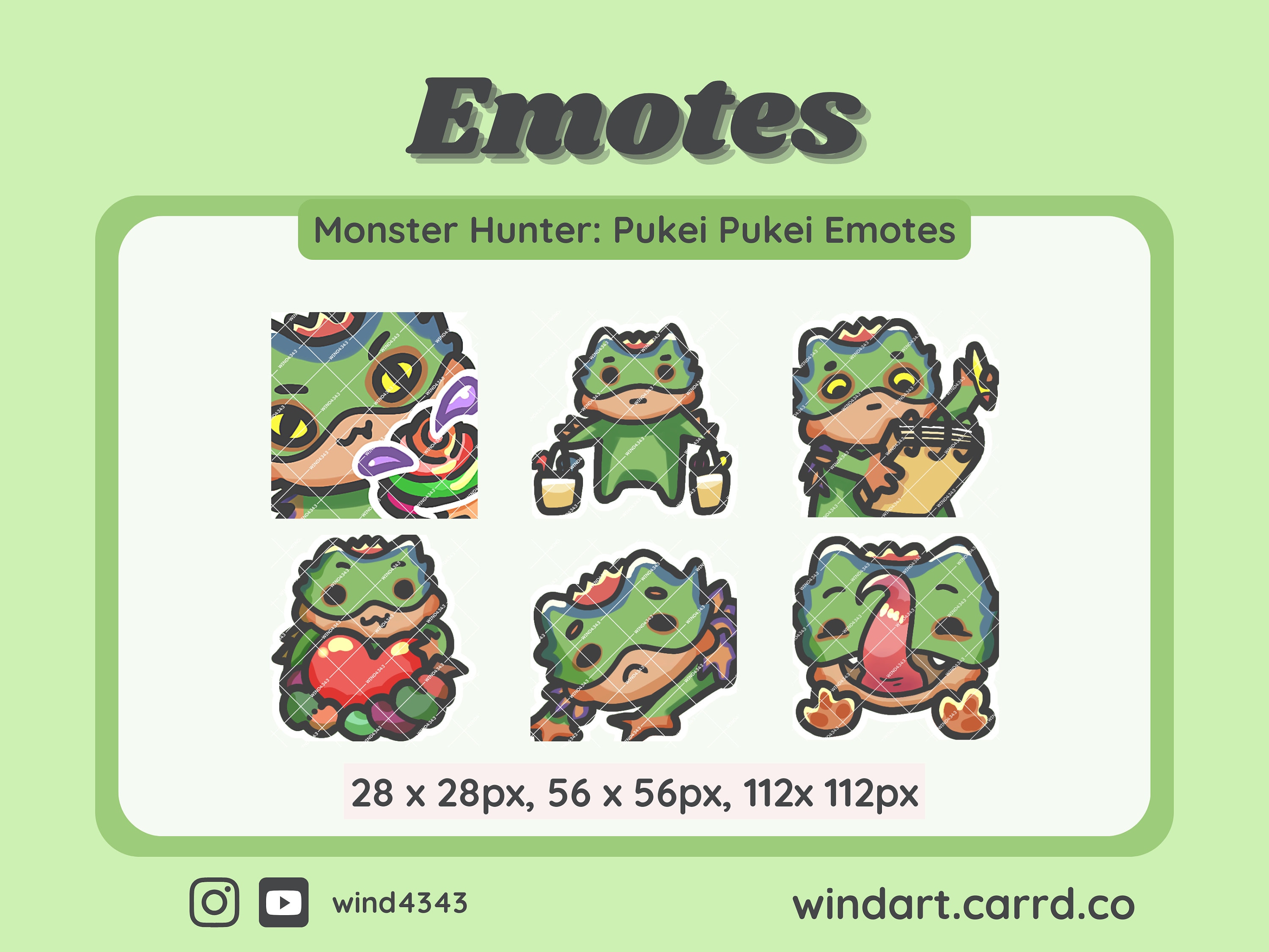 6 Pukei Pukei Monster Hunter Emotes Love, Bucket, Watergun, Notepad ...