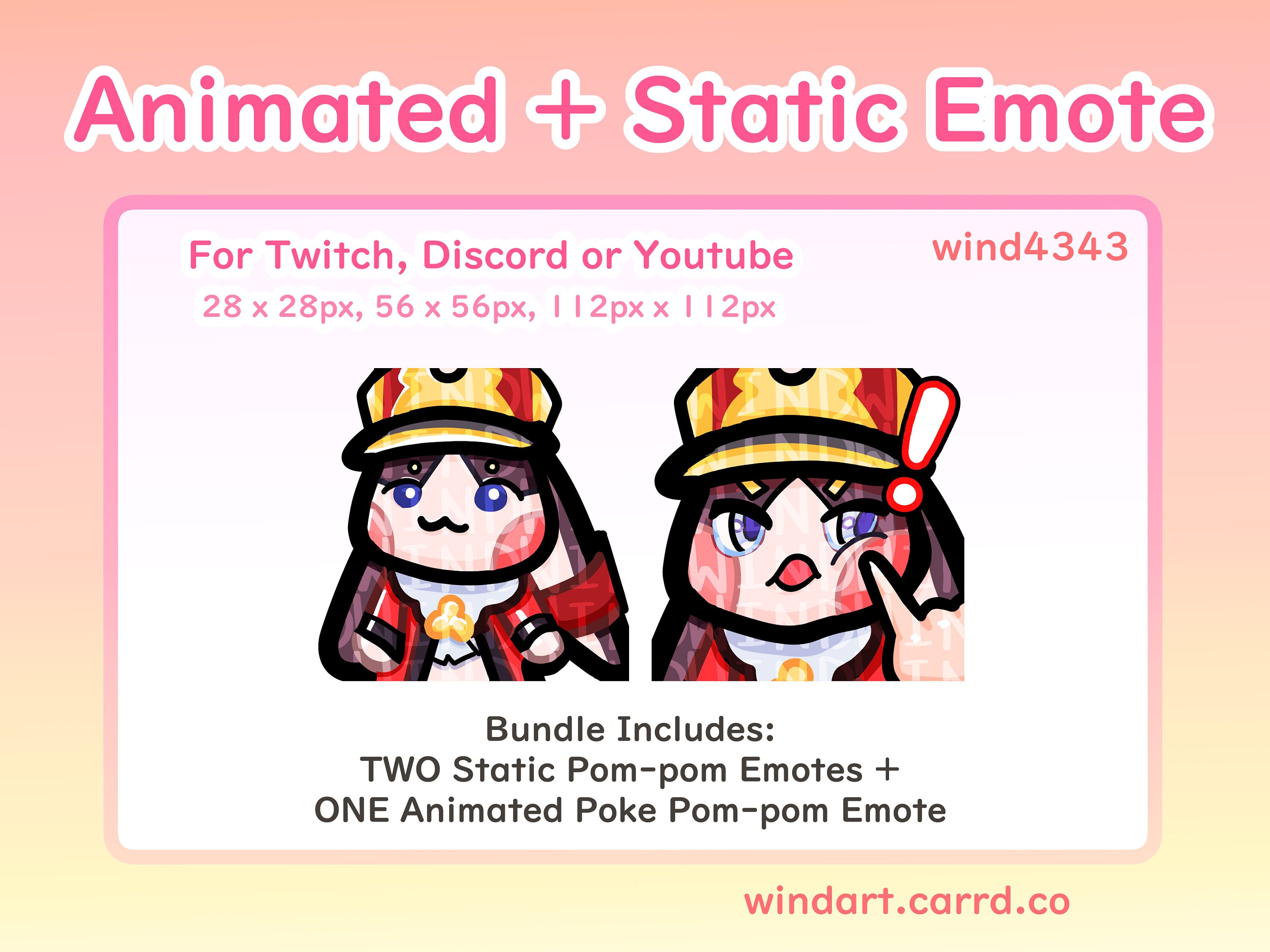 Honkai Star Rail Poke Pom-pom Face Animated and Static Emote for Twitch ...