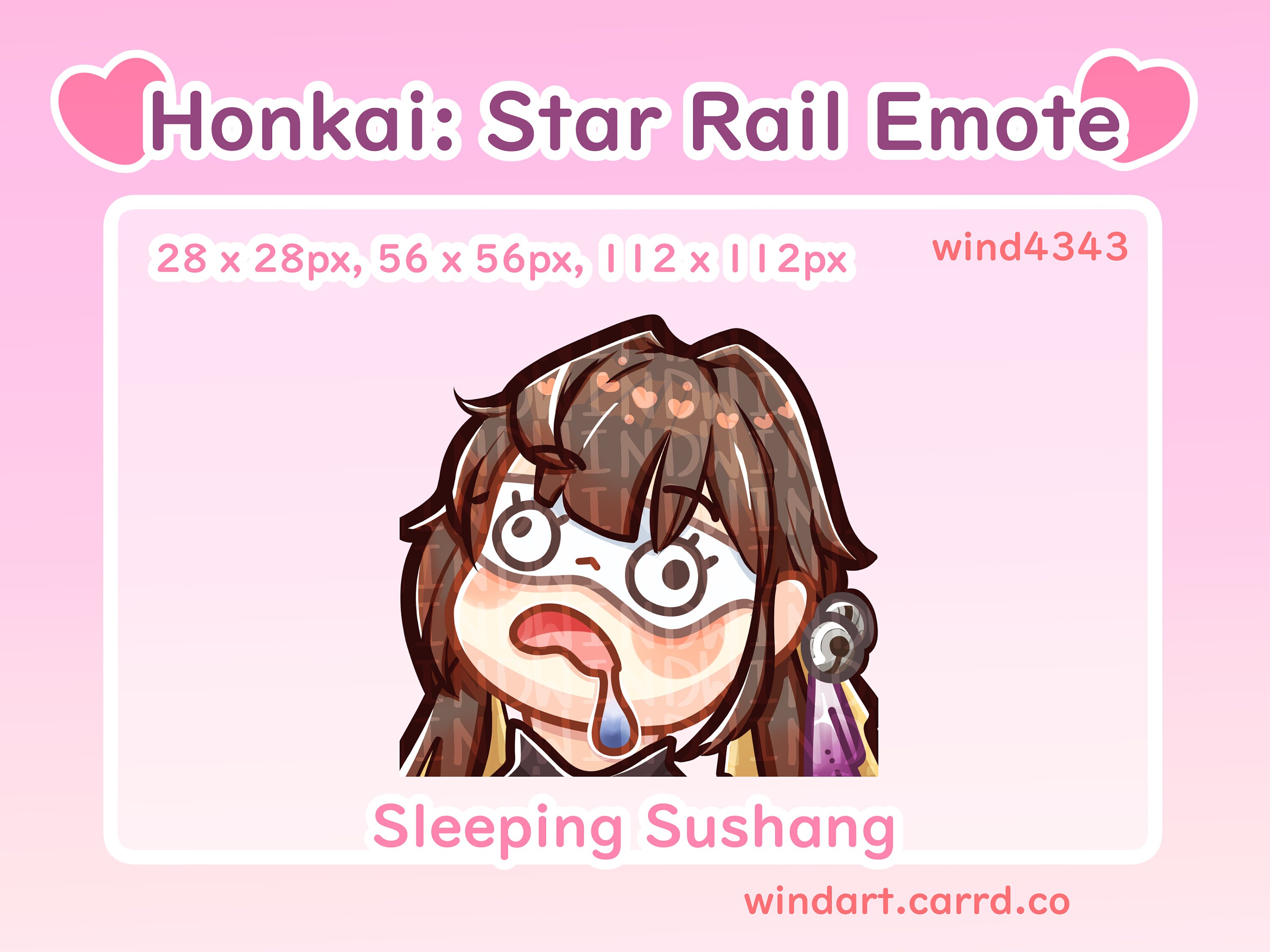 Sushang Sleeping Emote Honkai Star Rail Emote Twitch, Discord and ...