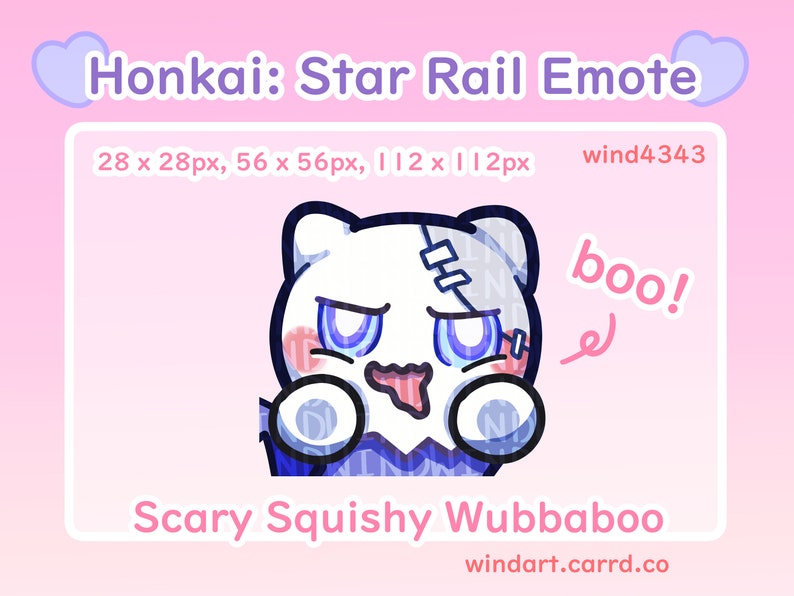 Honkai Star Rail Wubbaboo Squished Scary Boo Emote for Twitch, Discord ...