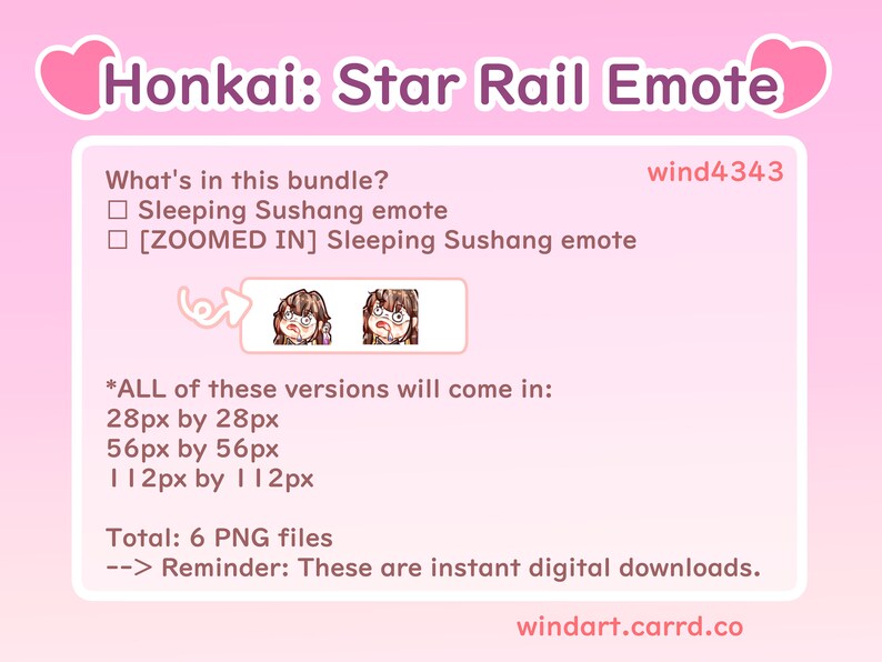 Sushang Sleeping Emote Honkai Star Rail Emote Twitch, Discord and ...