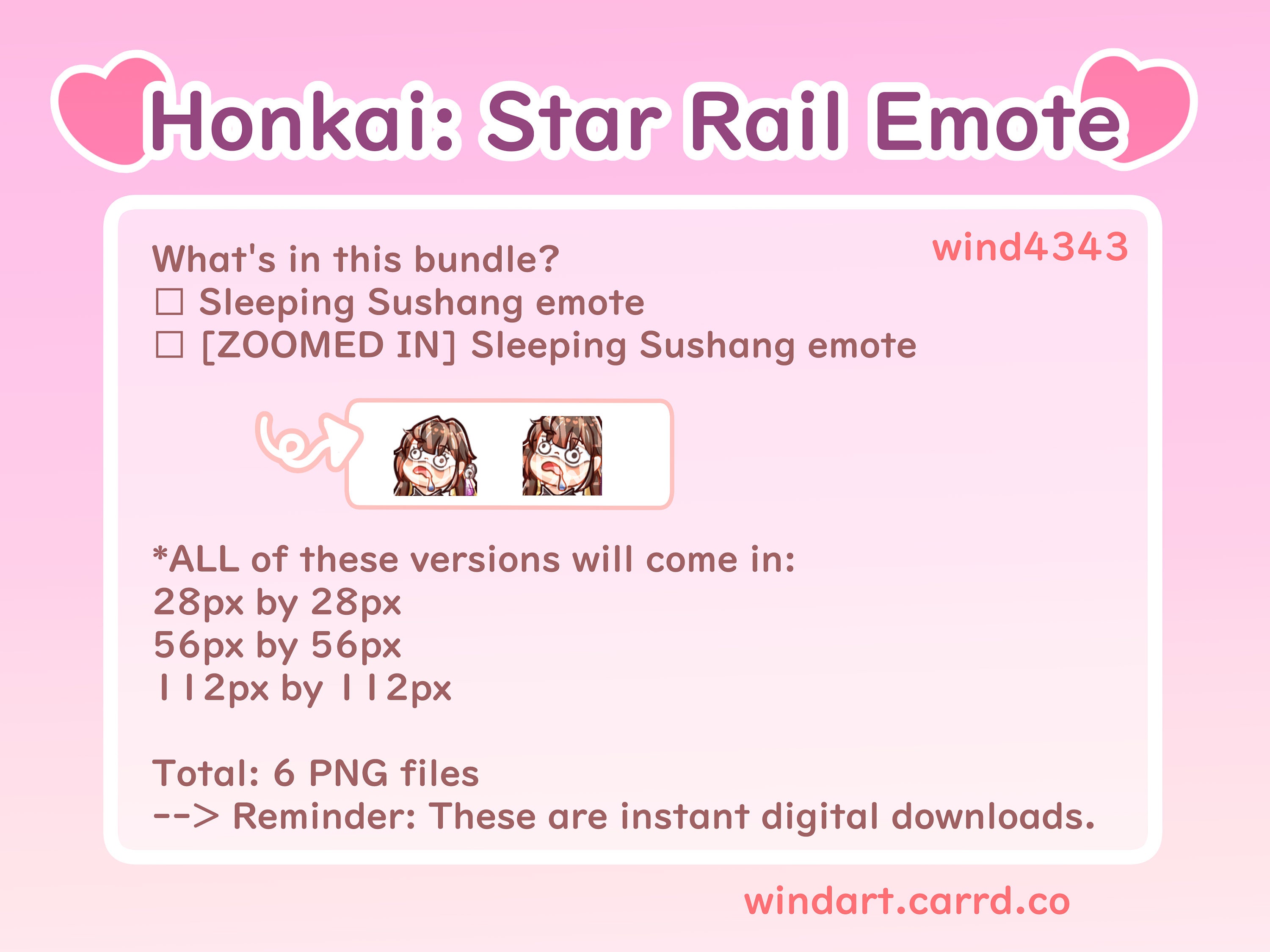 Sushang Sleeping Emote Honkai Star Rail Emote Twitch, Discord and ...
