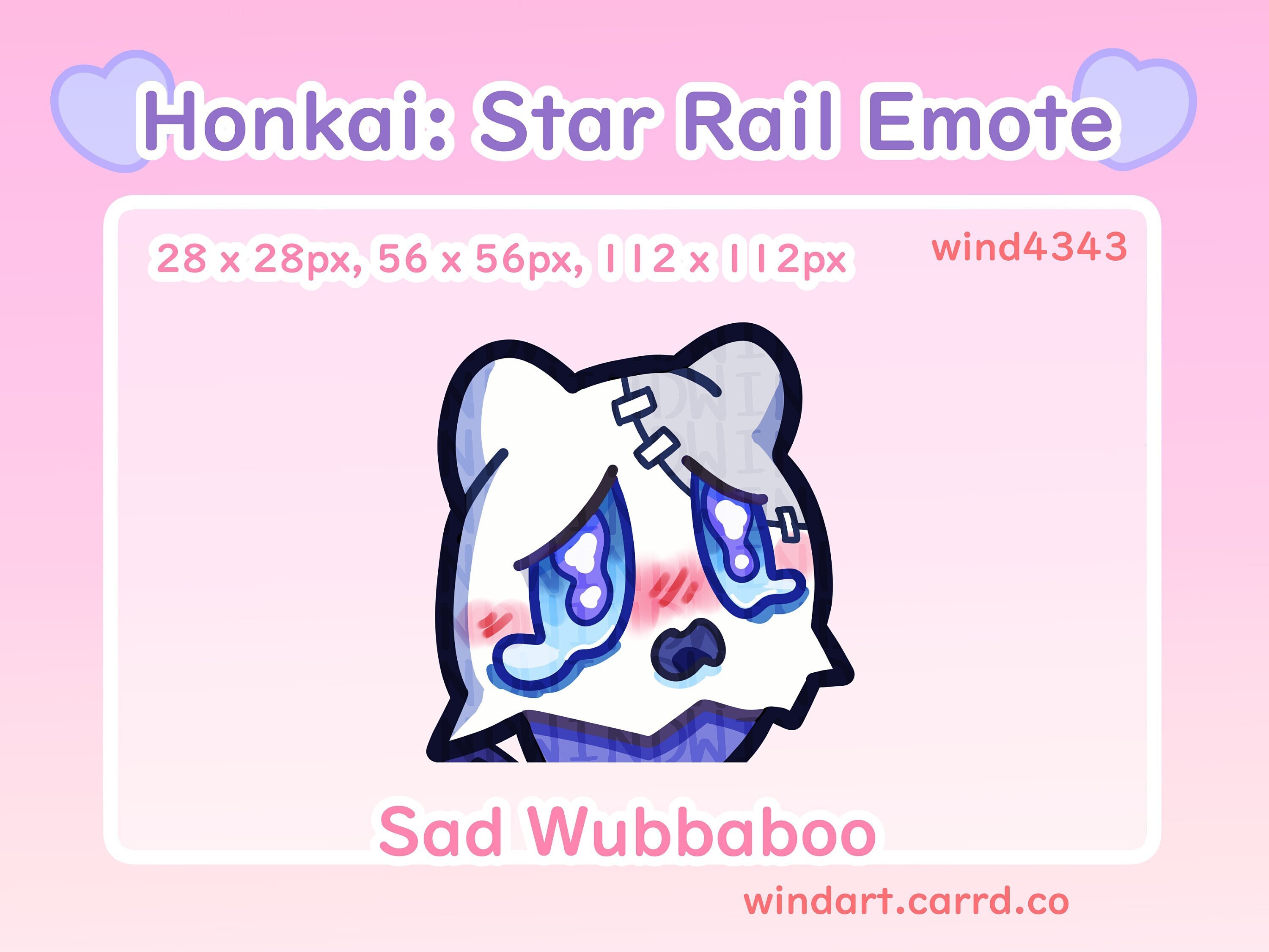 Honkai Star Rail Wubbaboo Sad Crying Emote for Twitch, Discord or ...