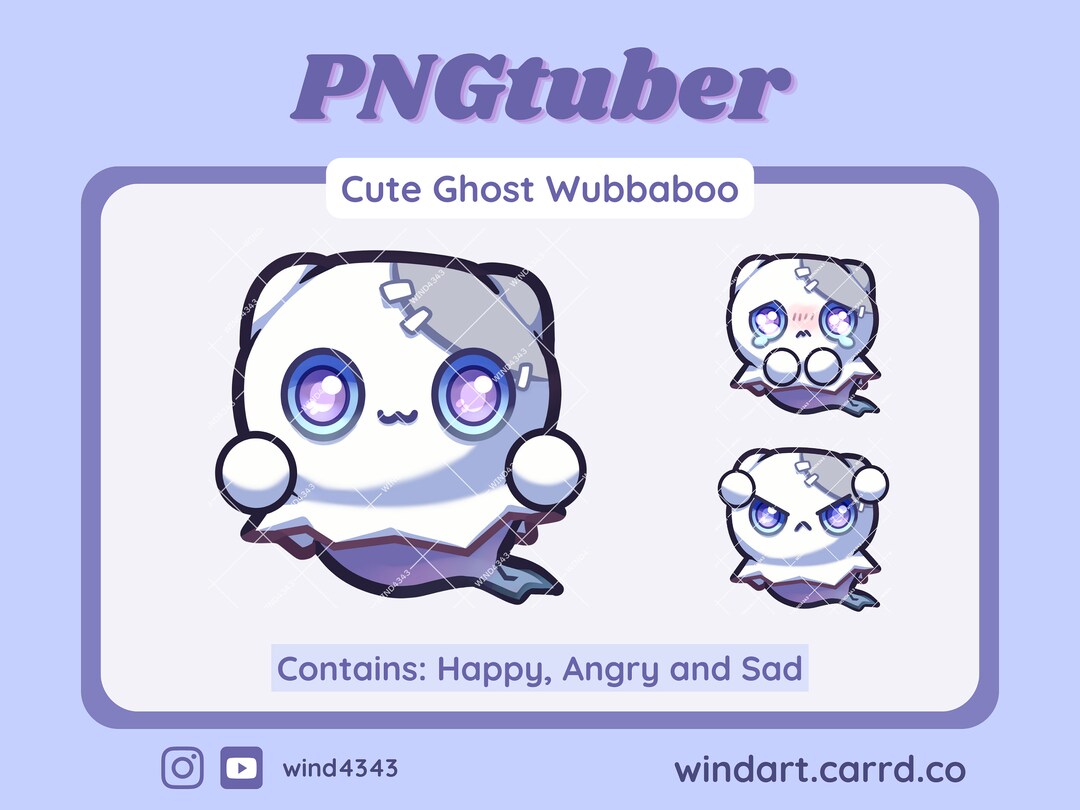 Wubbaboo Pngtuber Comfy Cute White Purple Ghost Honkai Star Rail Twitch ...