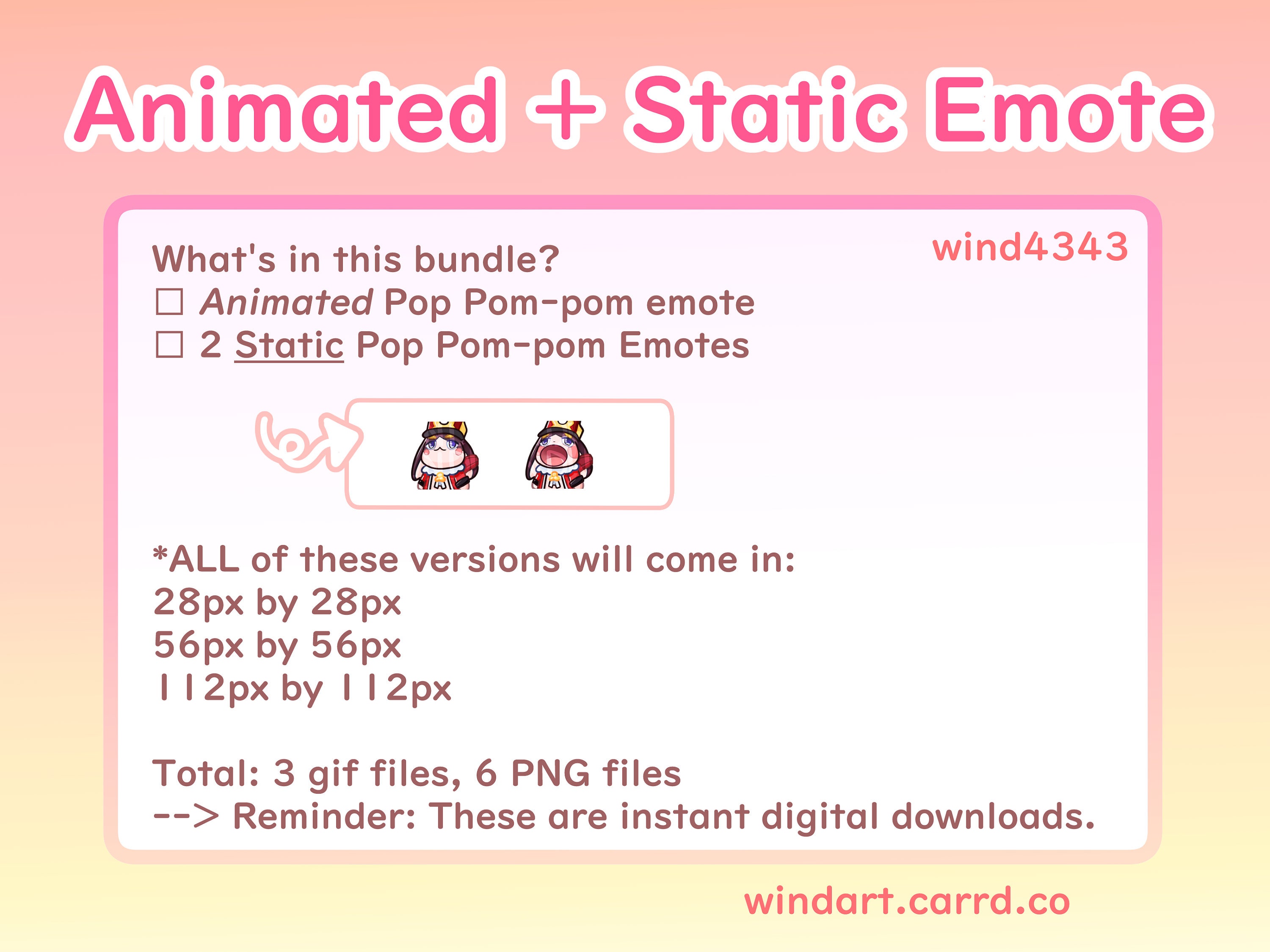 Honkai Star Rail Pom Pom Pop Animated And Static Emote For Etsy