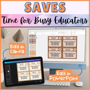 Autumn Task Card Templates, Task Cards, Editable Task Card Templates ...