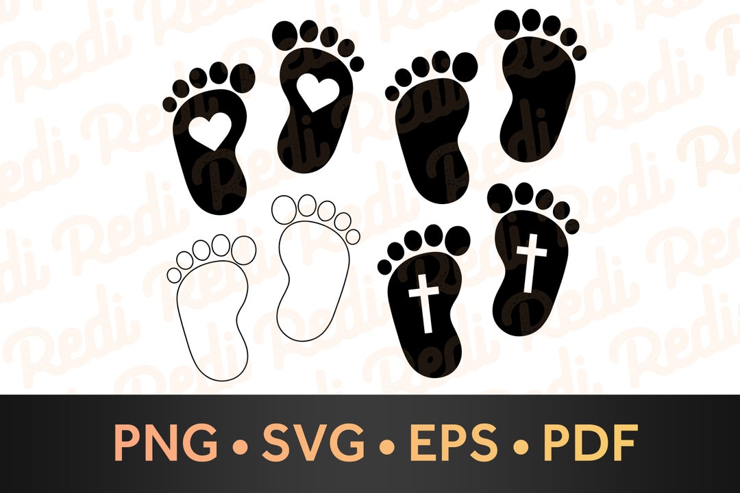 Baby Footprint SVG Bundle, Baby Feet SVG, Baby Shower Svg, Baby Nursery ...