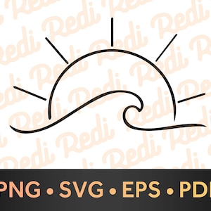 Sunshine and Wave Svg - Sunset Svg - Sunrise Svg - Beach Svg - Sun and ...