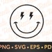 Smiley Face Lightning Bolt Eyes SVG, Instant Download, Smiley Face Svg ...