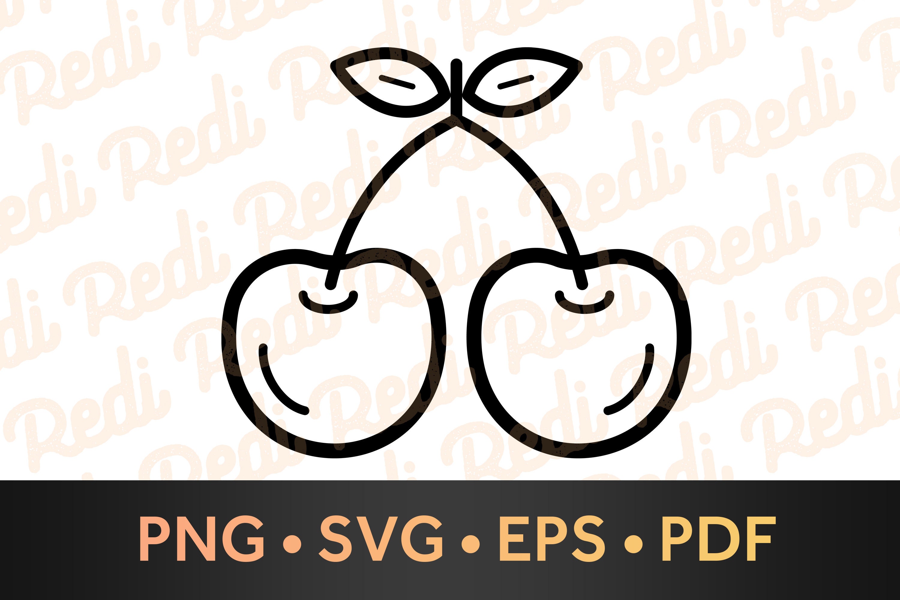 CHERRIES SVG, Cherries Cut File, Fruit Svg, Summer Svg, Digital ...