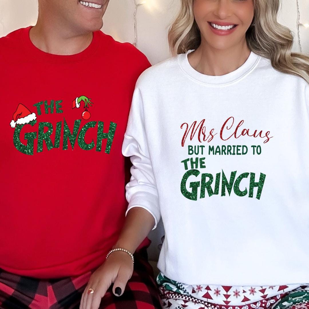 Grinch Couple Sweaters Mrs Claus but Married to the Grinch Couple ...