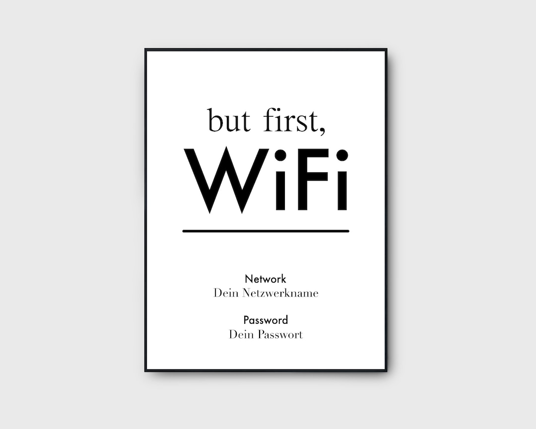 Poster Wifi Personalized but First, Wifi Poster for Living Room ...