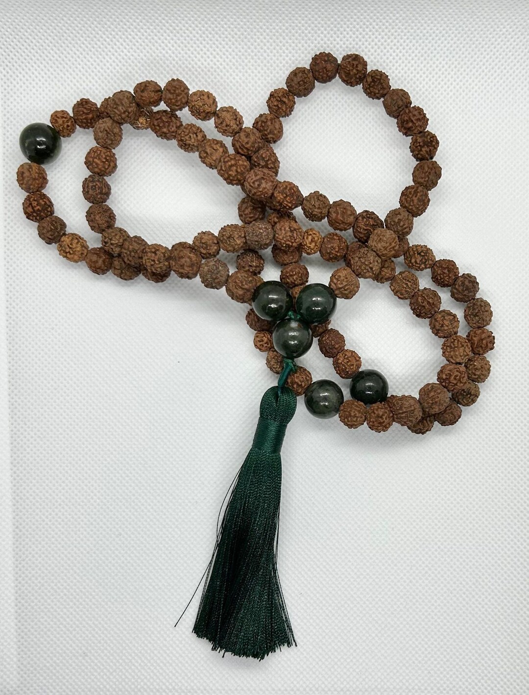 Forrest Knutson Inspired Navi Kriya Rudraksha Green Jade Mala ...