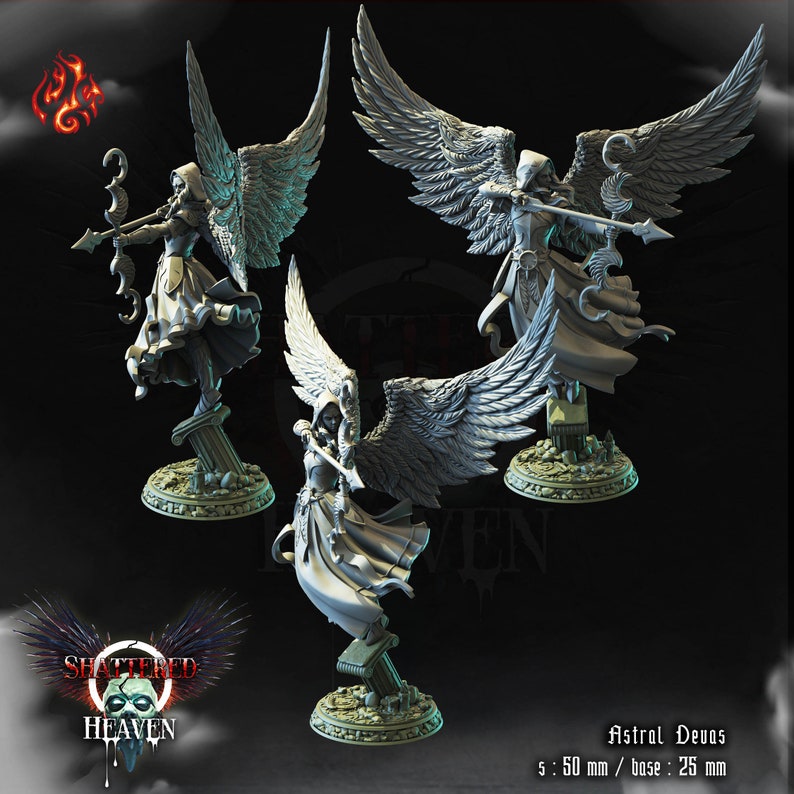 Astral Devas Shattered Heaven 25mm Base Crippledgodfoundry Dungeons and ...
