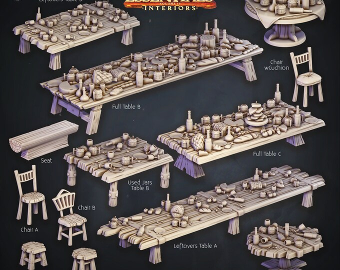 Tavern Pieces Bundle 32mm/54mm Scale Scatter Terrain for Table Top Rpgs ...