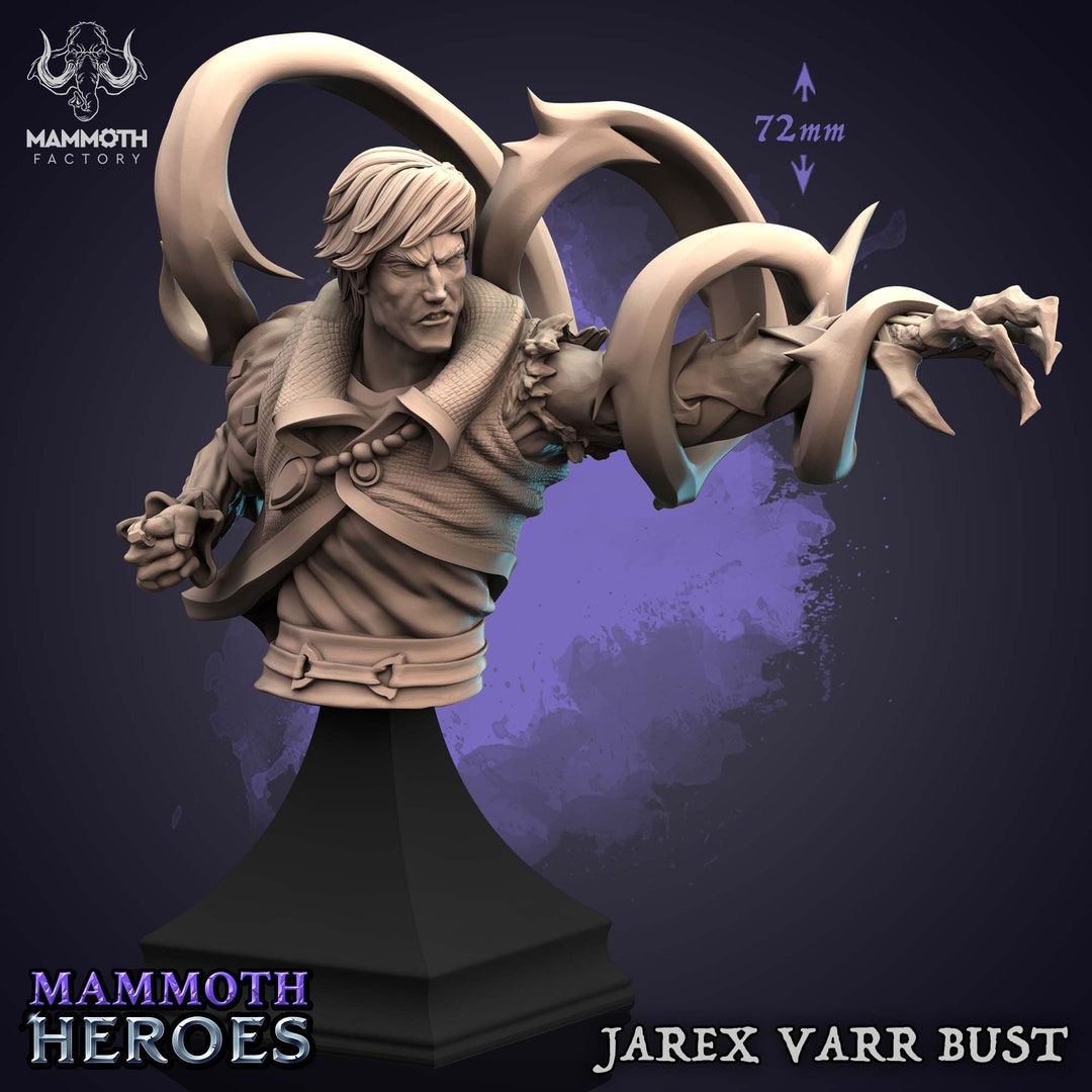 Jarex Varr, Bust Saurian Legion 40x40mm Base Mammoth Factory RPG ...